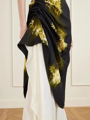 Proenza Schouler Antonella Tiered Printed Maxi Dress - Black