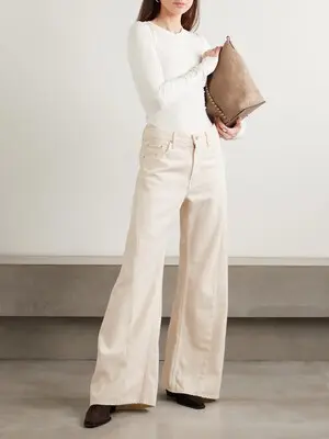 MOTHER The Lemon Twist High-rise Wide-leg Jeans - Neutrals