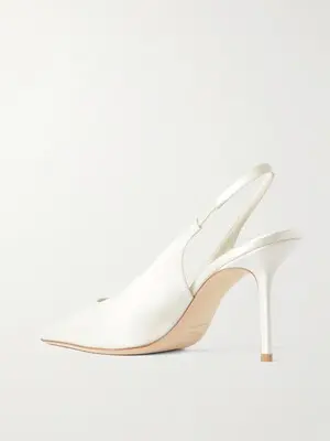 JIMMY CHOO Love 85 Satin Slingback Pumps - Neutrals