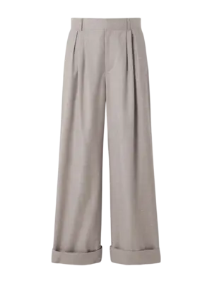 Loulou De Saison Davy Pleated Wide-leg Pants - Gray