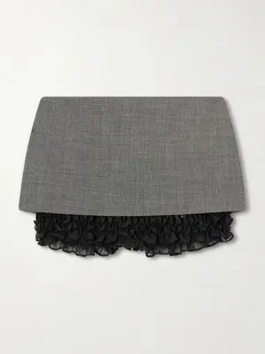 Magda Butrym Herringbone Wool-blend Shorts