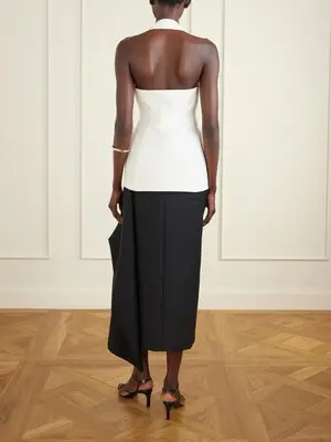 HEIRLOME Lupita Halterneck Wool And Silk-blend Top - White