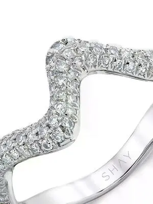 Shay Diamond Wave Ring - Silver