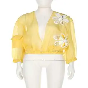 Fendi Ajour Silk Organza Blouson