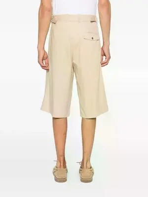 Drole De Monsieur Belt-loops Pleated Shorts - Neutrals