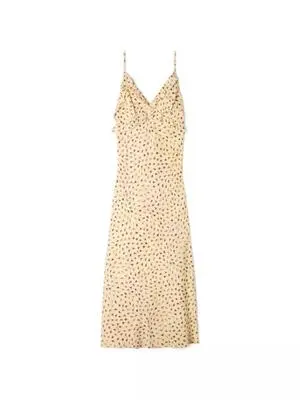 Sandro Maxi Ruffled Floral-print Dress - Neutrals