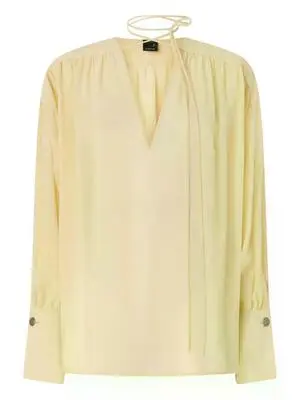Pinko V-neck Cuffed Blouse