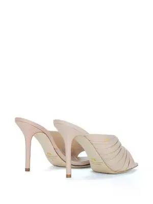 Elisabetta Franchi 95mm Leather Mules - Pink