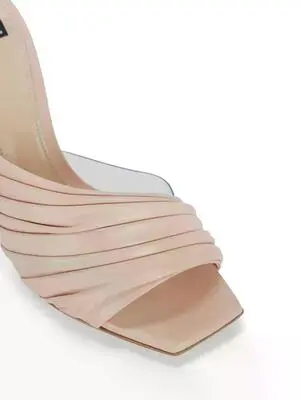 Elisabetta Franchi 95mm Leather Mules - Pink
