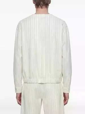HED MAYNER Pinstriped V-neck Shirt