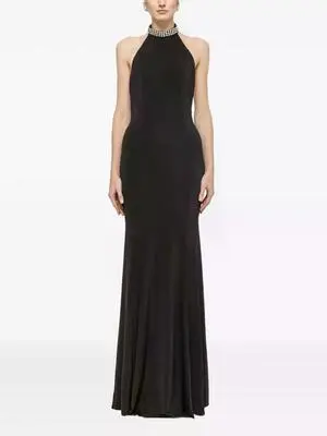 NISSA Backless Maxi Dress - Black