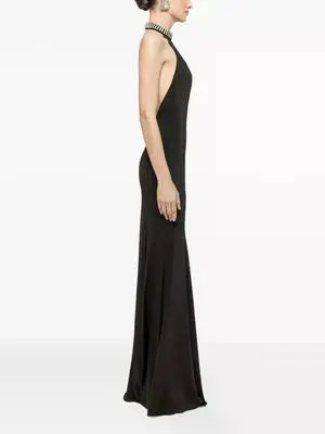 NISSA Backless Maxi Dress - Black