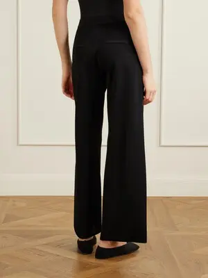 HIGH SPORT Evie Pleated Knitted Wide-leg Pants