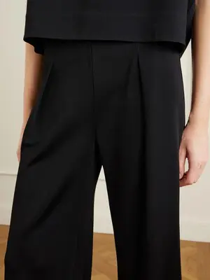 HIGH SPORT Evie Pleated Knitted Wide-leg Pants