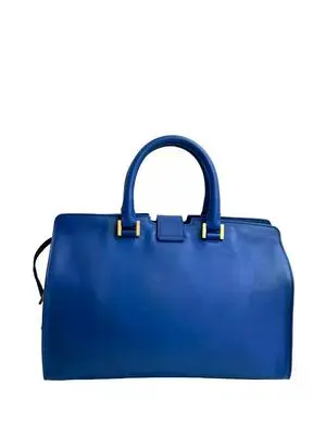 Saint Laurent 2015 Small Monogram Downtown Cabas Satchel - Blue