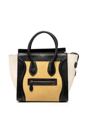 Celine 2013 Micro Tricolor Leather Luggage Tote Bag