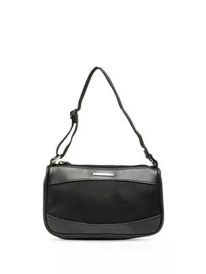 Gucci Leather Trimmed Canvas Shoulder Bag