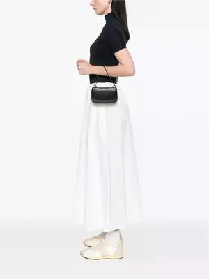 Gucci Leather Trimmed Canvas Shoulder Bag