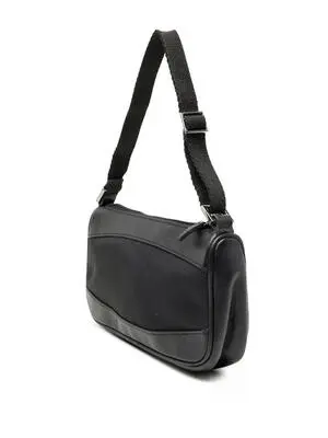 Gucci Leather Trimmed Canvas Shoulder Bag