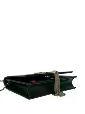 Saint Laurent Calfskin Heart And Smoking Lips Monogram Kate Tassel Wallet-on-chain - Black