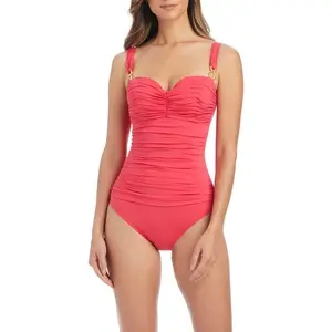 BLEU BY ROD BEATTIE Shirred One-piece Swimsuit - Wild Watermelon
