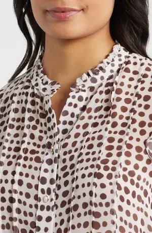 Julia Jordan Printed Pleated Frill Dress