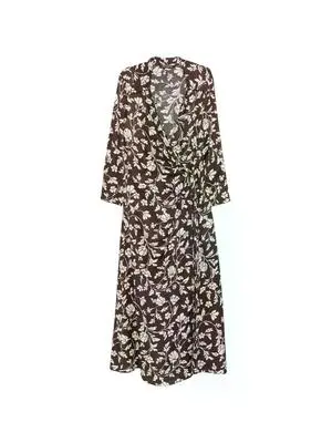 PENNYBLACK Floral-print Midi Wrap Dress - Brown