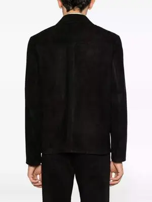 SALVATORE SANTORO Suede Buttoned Shirt - Black