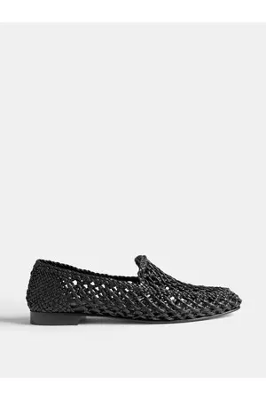 Le Monde Beryl Soft Knotted Leather Loafers - Black