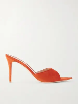 GIANVITO ROSSI Elle 85 Suede Sandals - Red
