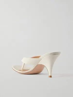 GIANVITO ROSSI Sofia 70 Leather Thong Sandals - White