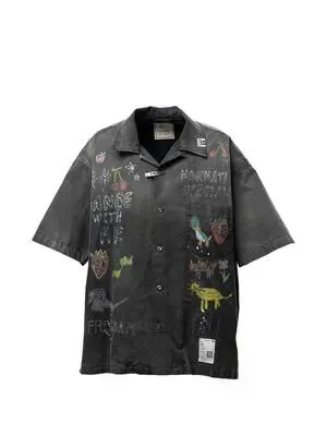 Mihara Yasuhiro Hand Drawing Print Shirt - Black