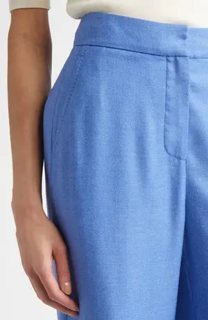 St. John Silk And Wool Wide Leg Trousers - Periwinkle