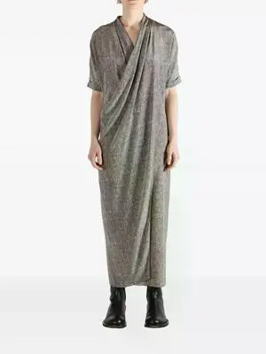 CORTANA Draped V-neck Maxi Dress
