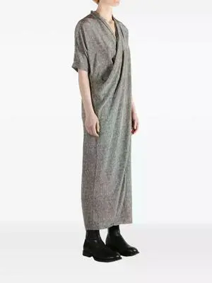 CORTANA Draped V-neck Maxi Dress
