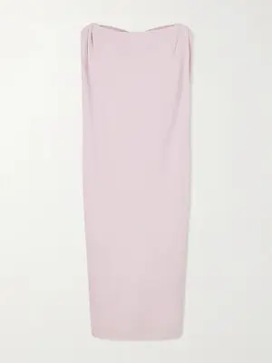 Balenciaga Sack Silk And Wool-blend Cady Midi Dress - Pink