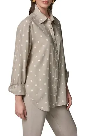 Donna Karan New York Long Sleeve Linen Blend Shirt