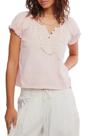 Free People Issa Puff Sleeve Top - Morganite