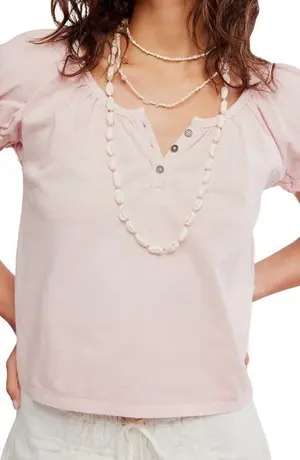 Free People Issa Puff Sleeve Top - Morganite