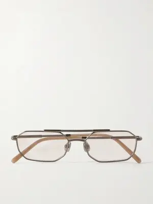 Brunello Cucinelli Aviator-style Titanium Optical Glasses - Gray