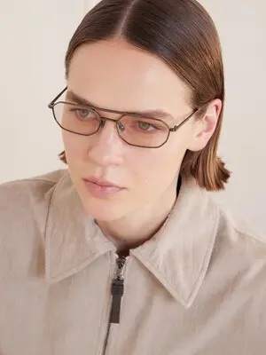 Brunello Cucinelli Aviator-style Titanium Optical Glasses