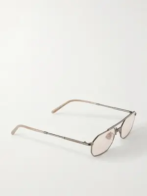 Brunello Cucinelli Aviator-style Titanium Optical Glasses - Gray