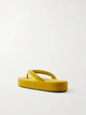 Balenciaga Jet Lag Velvet Thong Sandals