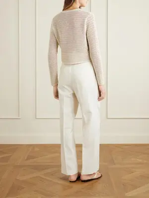 Auralee Tussah Crocheted Silk And Cotton-blend Cardigan