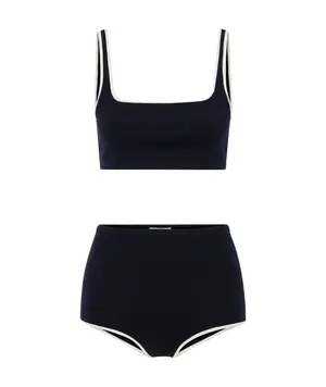 Auralee Wool-blend Stretch Jersey Bikini - Blue