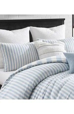 Dkny Reversible Vintage Stripe Washed Cotton Comforter & Sham Set