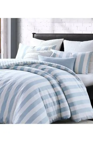 Dkny Reversible Vintage Stripe Washed Cotton Comforter & Sham Set