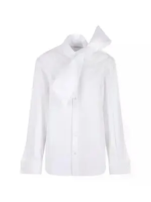Saint Laurent Poplin Shirt With Knot Detail - White