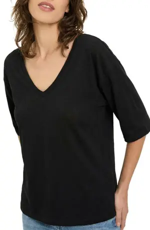 Michael Stars Liam V-neck T-shirt - Black