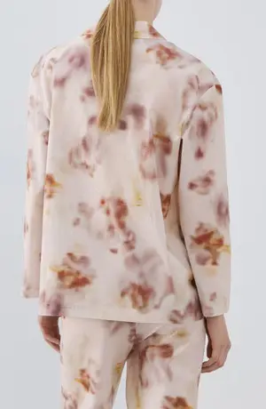 Mango Floral Print Cotton Pajama Top